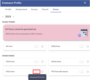 How to generate the CP21 form? | PayrollPanda