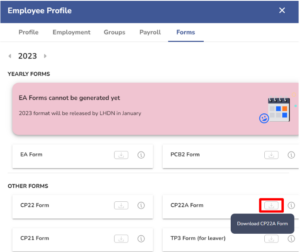 How to generate the CP22A form? | PayrollPanda